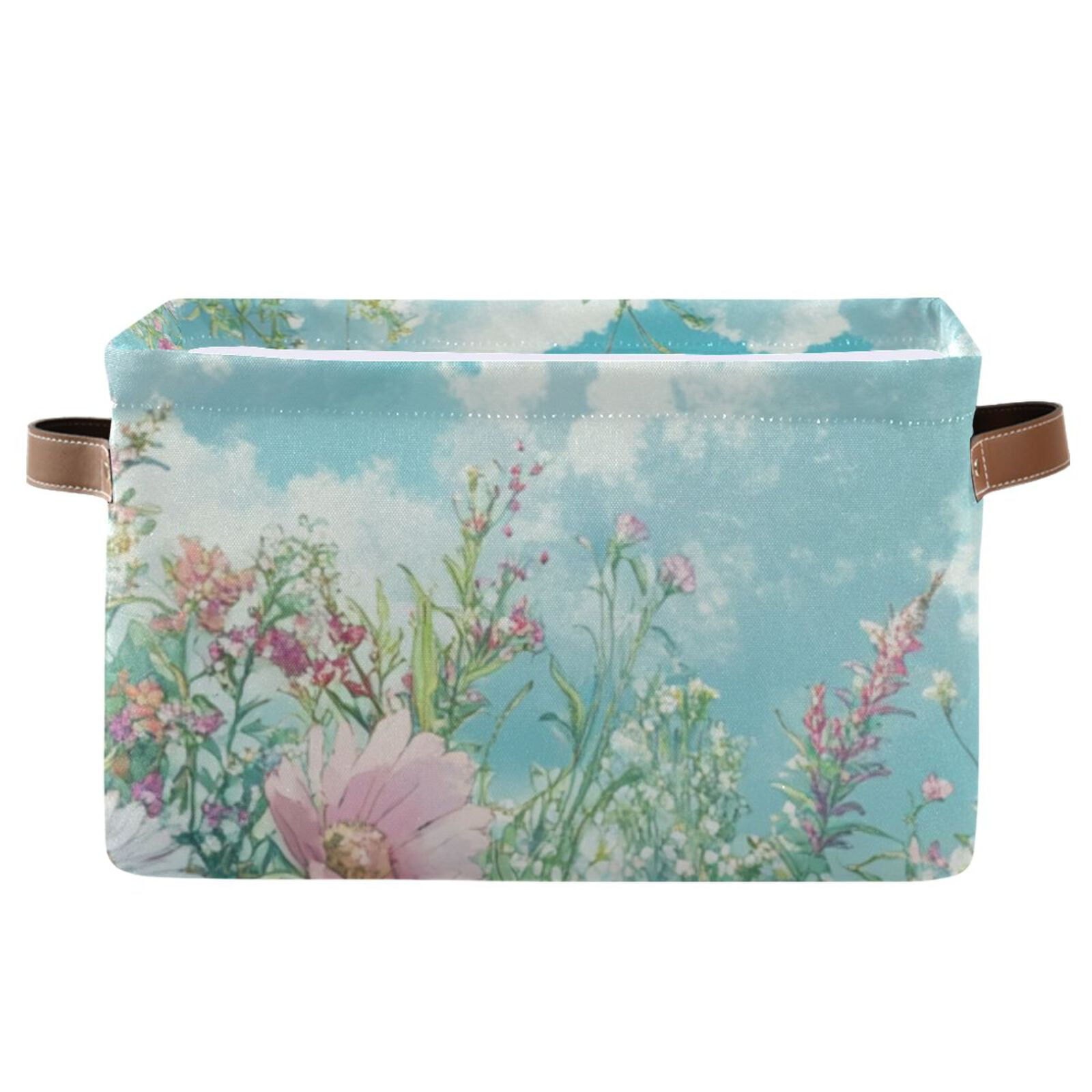 Flowers Spring Storage Bins Baskets With Handles Storage Box Clothes ...