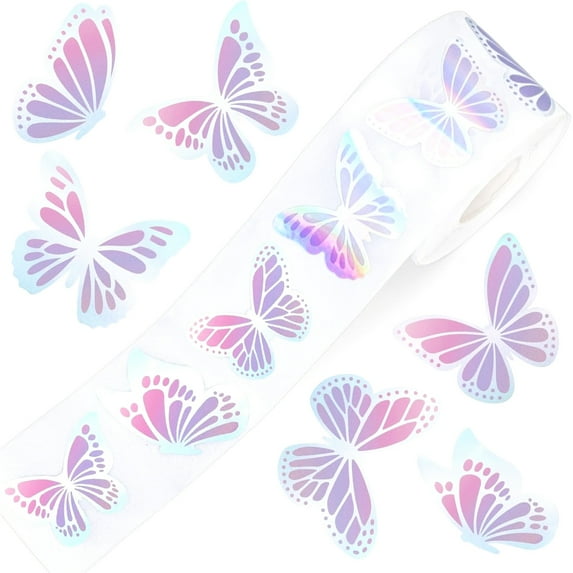 Flowers Sticker Butterfly Labels Sticker Reward Sticker Glittering ...