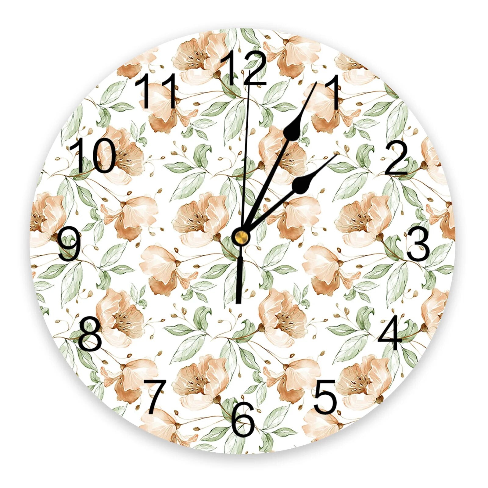 Flowers Tulips Wall Clock Modern Design Living Room Decoration Kitchen ...