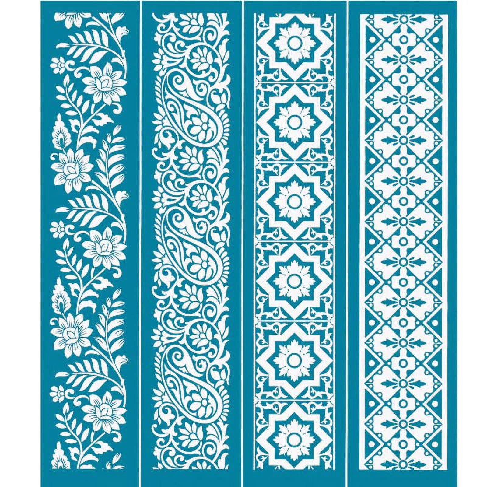 Flowers Vine Self-Adhesive Silk Screen Printing Stencil Mesh Transfers ...