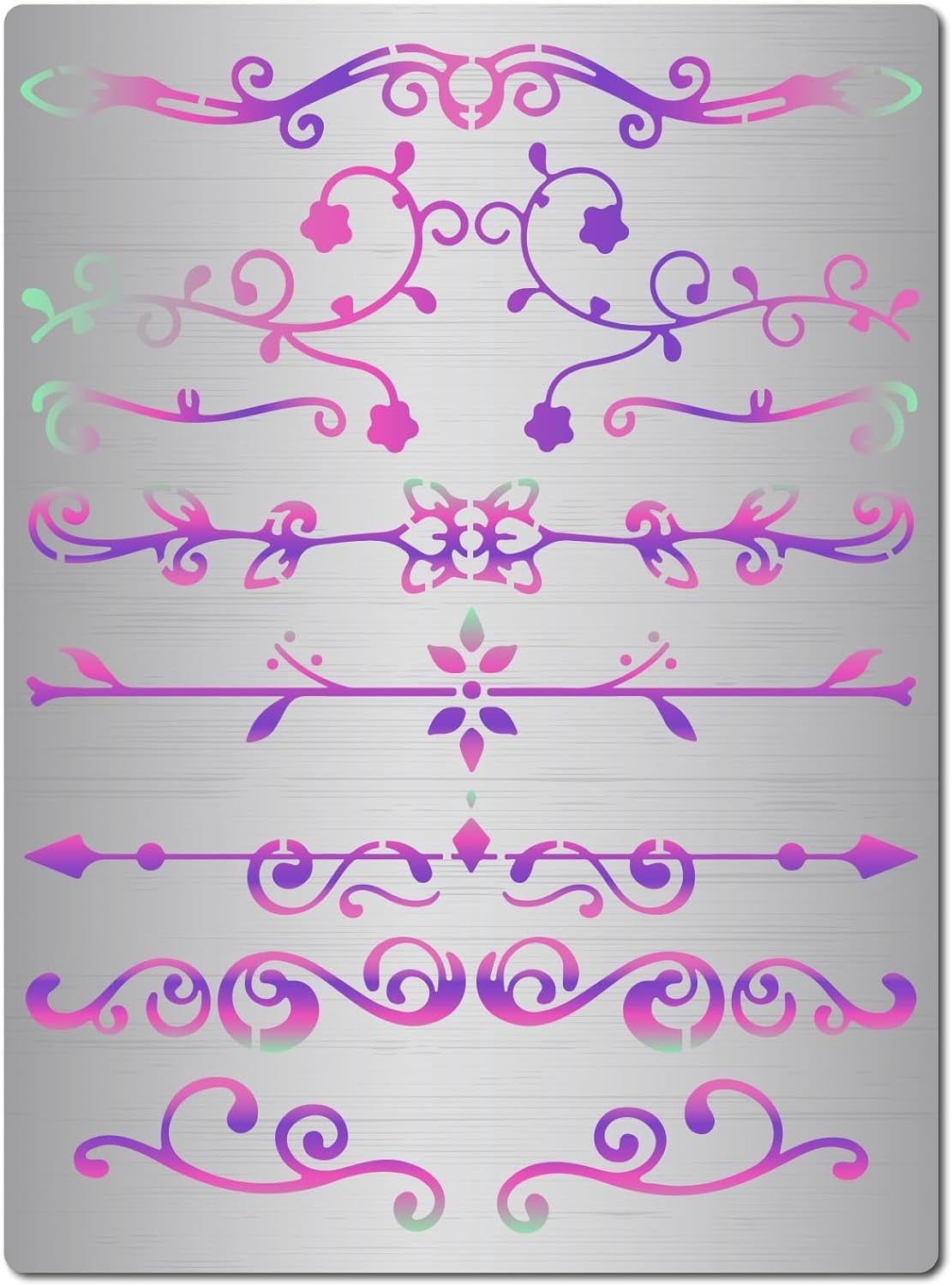 Flowers and Vines Stencil Metal Templates Reusable Stainless Steel ...