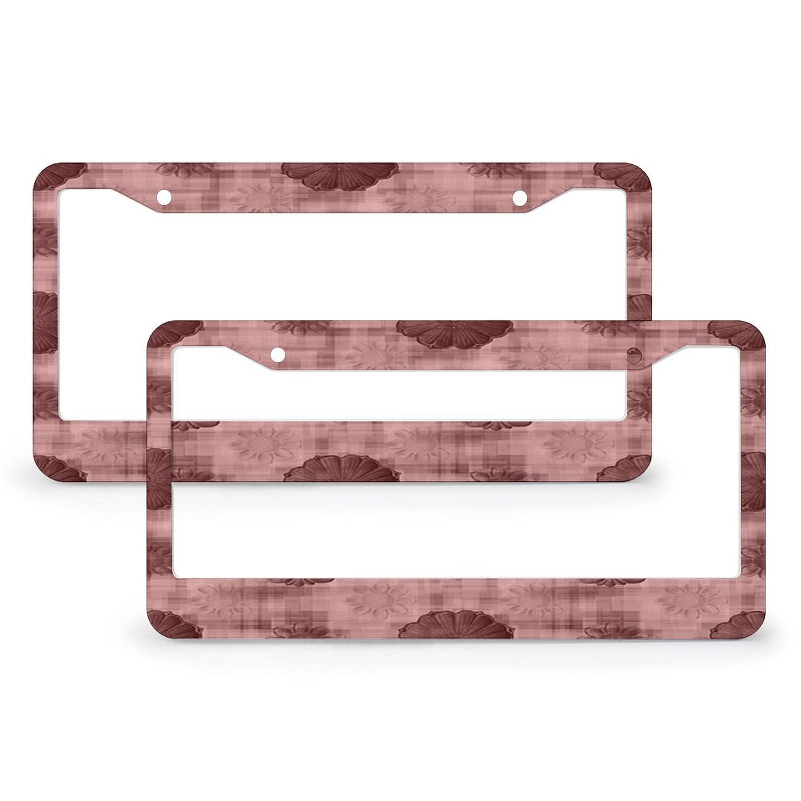 Flowers Vintage Pattern License Plate Frame Holder - 2 Pack Universal ...