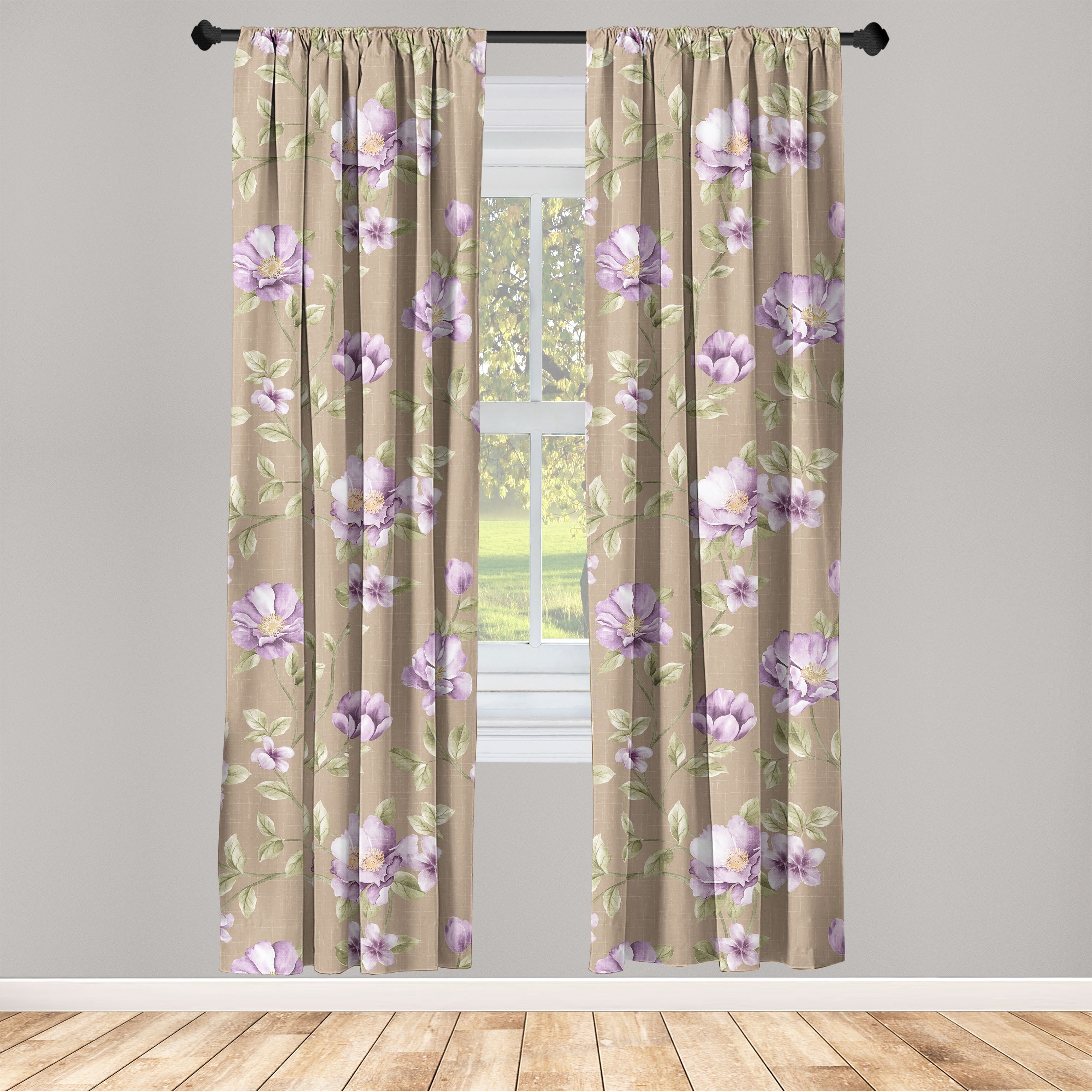 Flowers Vintage Window Curtains, Cottagecore Inspired Floral Boho ...