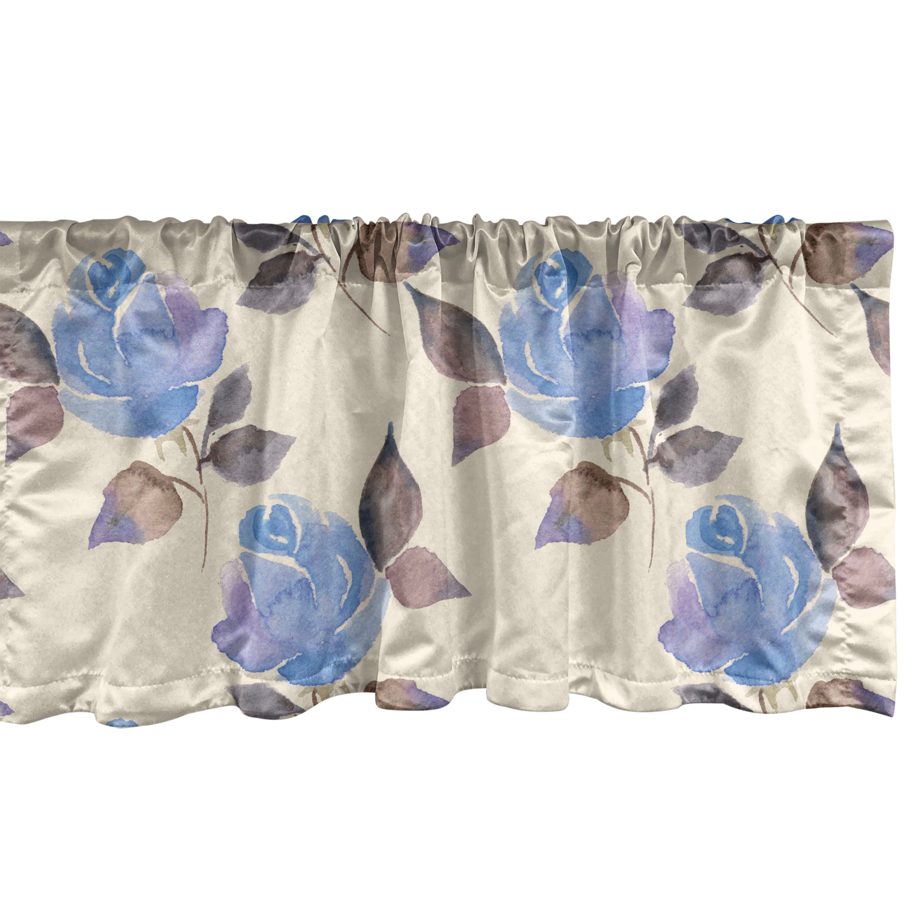 Flowers Vintage Window Valance, Garden Feel Watercolor Style Delicate ...