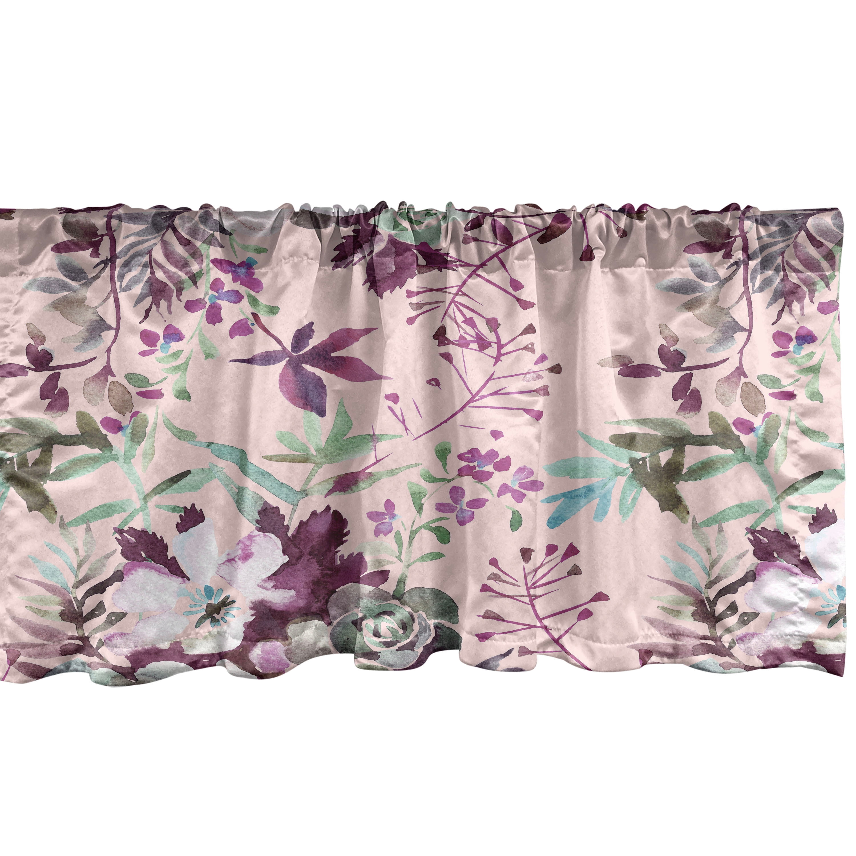 Flowers Vintage Window Valance, Romantic Themed Dreamy Aura Floral ...
