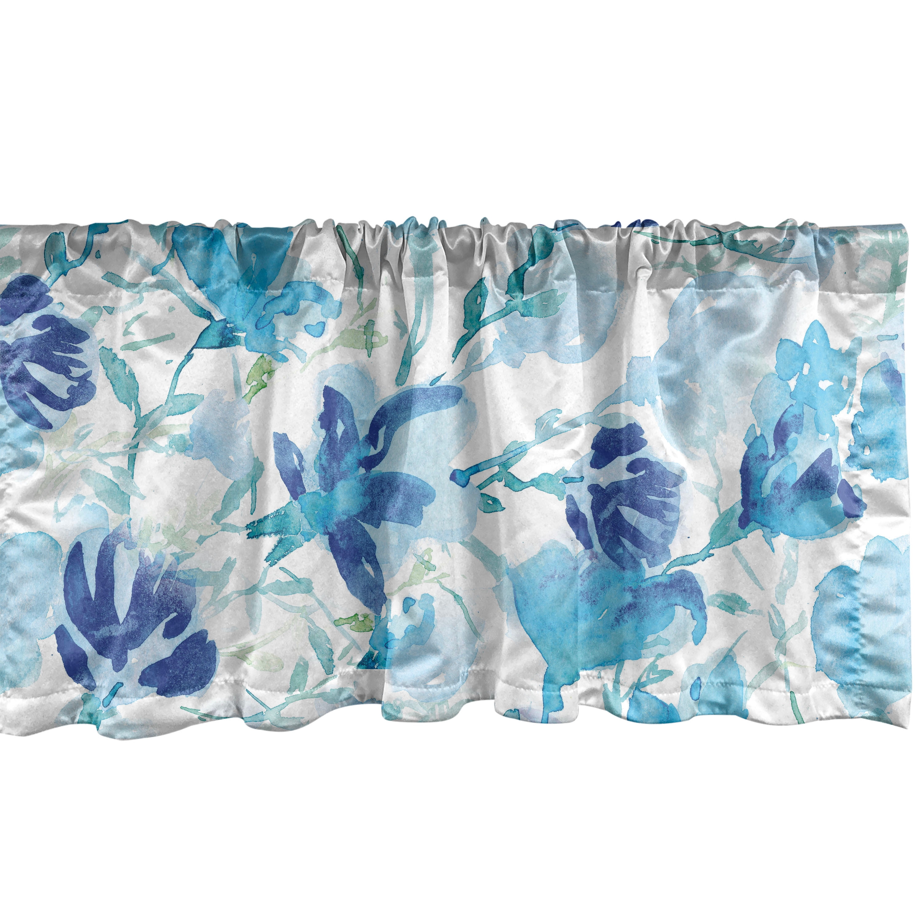Flowers Vintage Window Valance, Watercolor Design Floral Boho ...