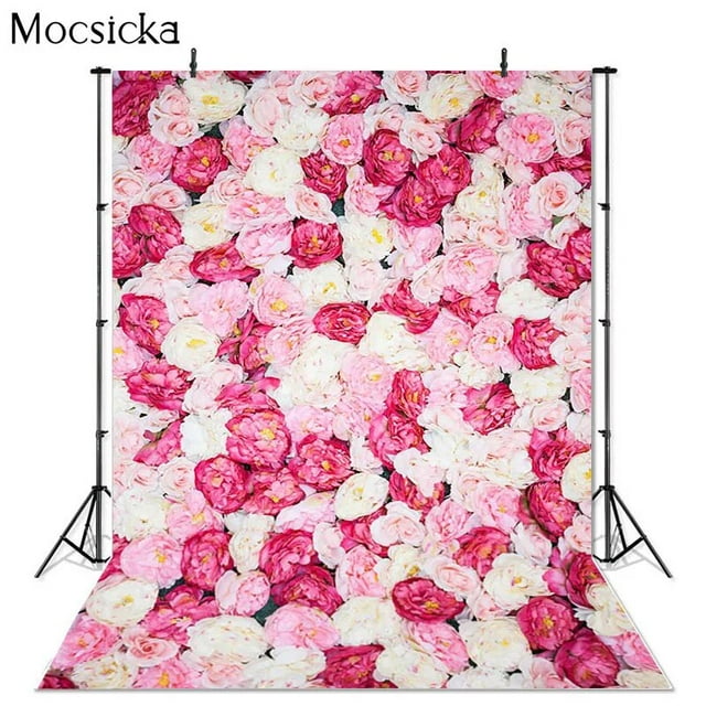 Flowers Wall Backdrop Photo Studio Rose Romantic Wedding Scenes Background Decor Floral Portrait ...