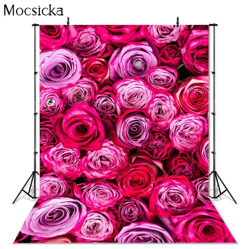 Flowers Wall Backdrop Photo Studio Rose Romantic Wedding Scenes ...