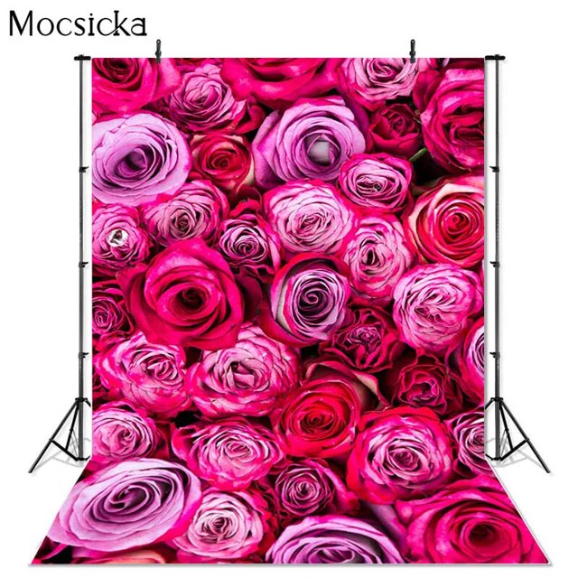 Flowers Wall Backdrop Photo Studio Rose Romantic Wedding Scenes ...
