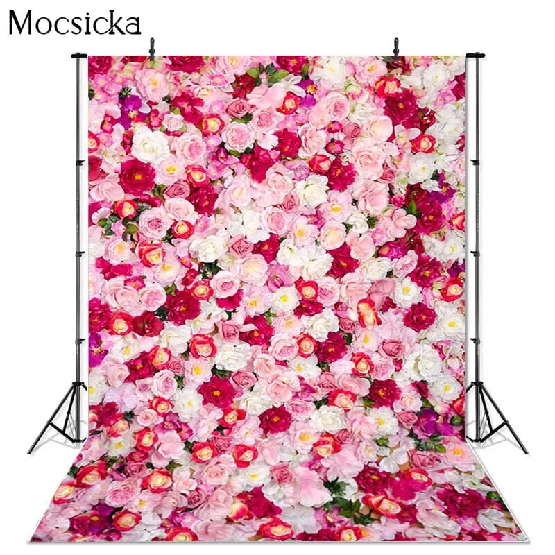 Flowers Wall Backdrop Photo Studio Rose Romantic Wedding Scenes ...