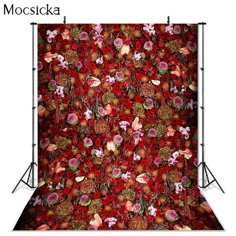 Flowers Wall Backdrop Photo Studio Rose Romantic Wedding Scenes ...