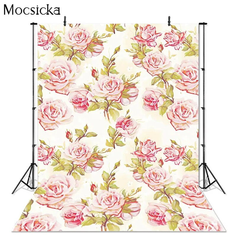 Flowers Wall Backdrop Photo Studio Rose Romantic Wedding Scenes ...