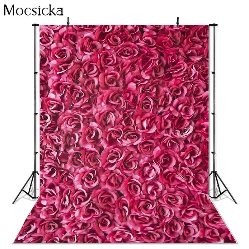 Flowers Wall Backdrop Photo Studio Rose Romantic Wedding Scenes ...