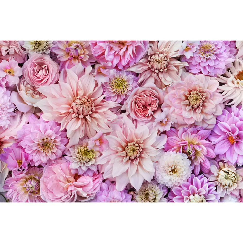 Flowers Wall Backdrops Photography Birthday Wedding ration Custom Pink ...