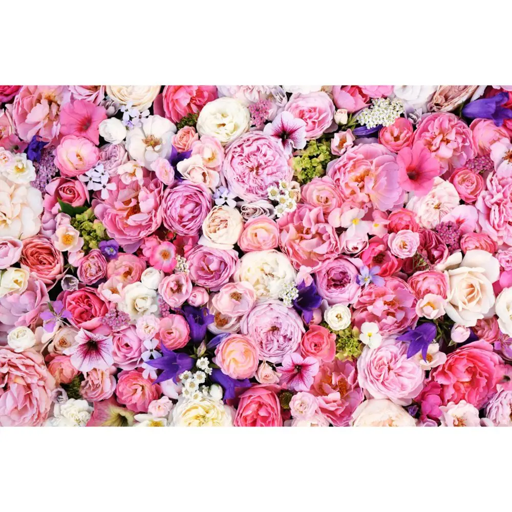 Flowers Wall Backdrops Photography Birthday Wedding ration Custom Pink ...
