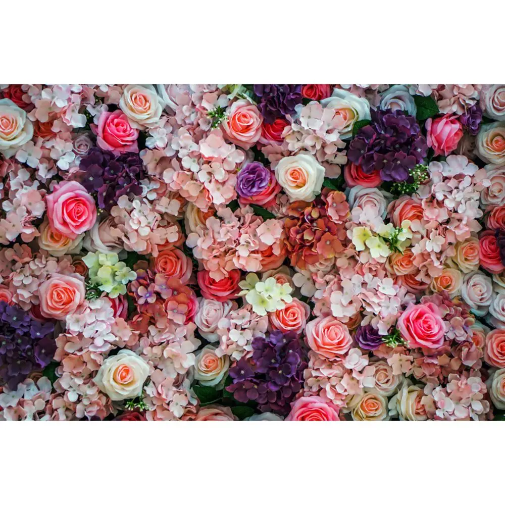 Flowers Wall Backdrops Photography Birthday Wedding ration Custom Pink ...