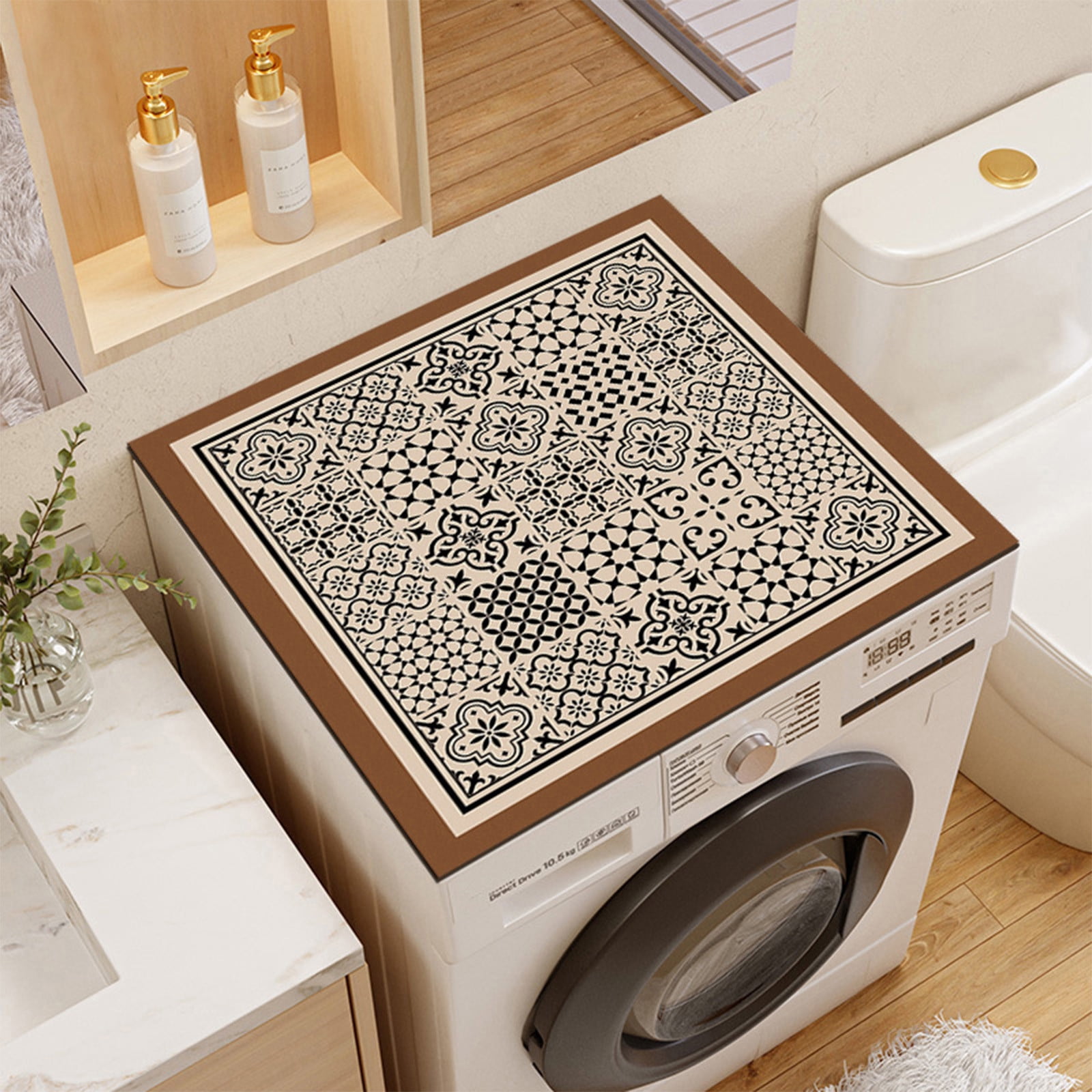 Flowers Washing Machine Dust Cover Mat Floral Washer Dryer Top Cover ...