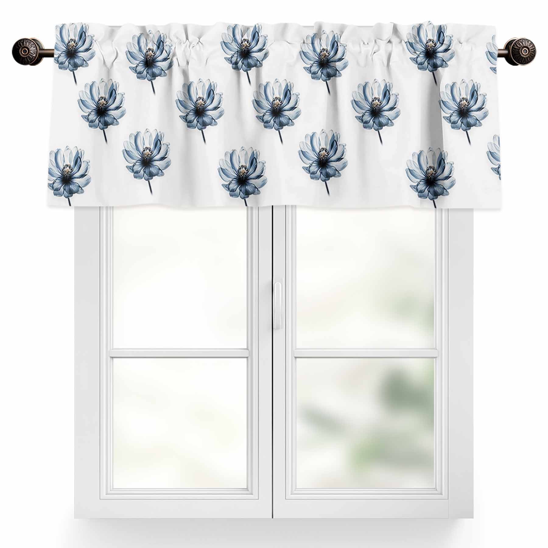 Flowers Watercolor Floral Valances for Windows, 60 x 18in, Plant ...