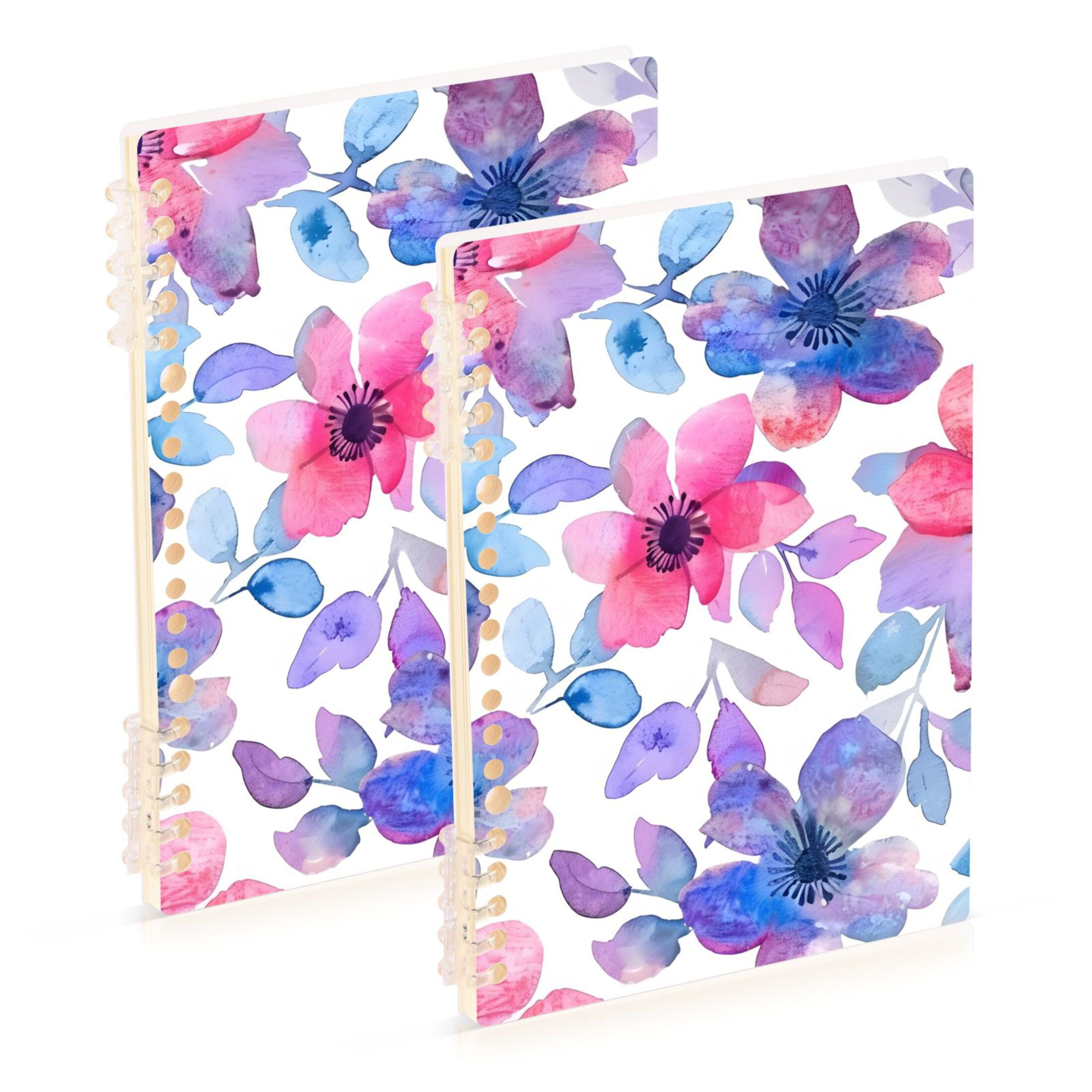Flowers Watercolor Ring Binder Notebook Journey Note Diary College ...
