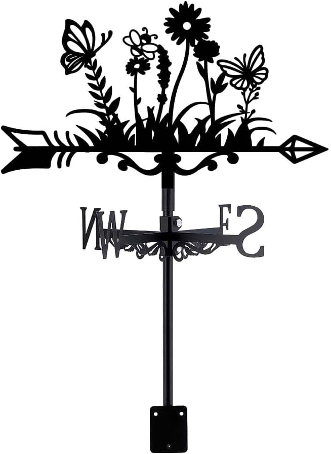 Flowers Weather Vane Blooming Flowers Weathervane Metal Weathercock ...