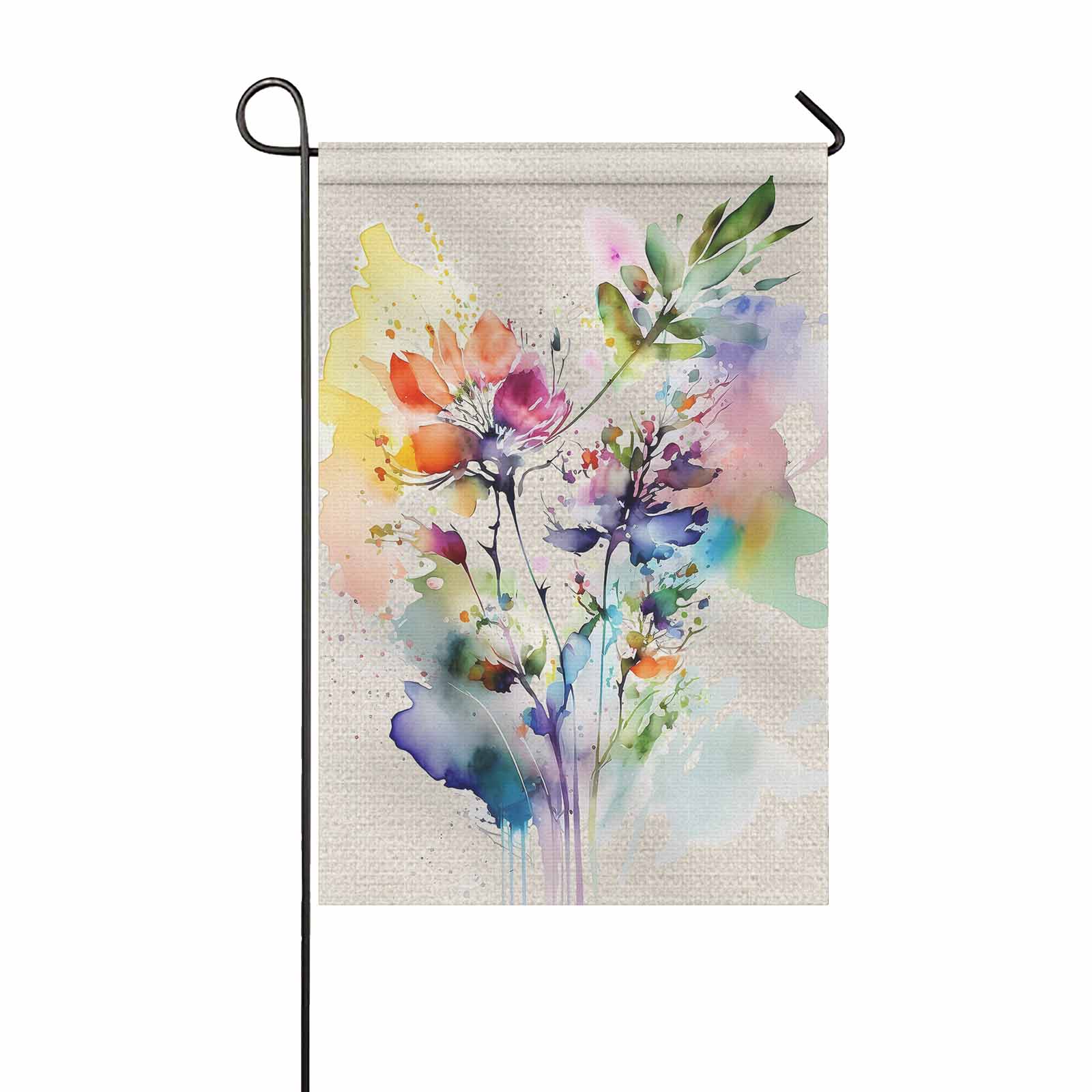 Flowers Welcome Garden Flag 12x18 Inch Double Sided, Seasonal Floral ...