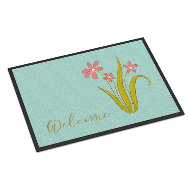 Flowers Welcome Indoor Or Outdoor Mat - 24 x 36 in. - Walmart.com