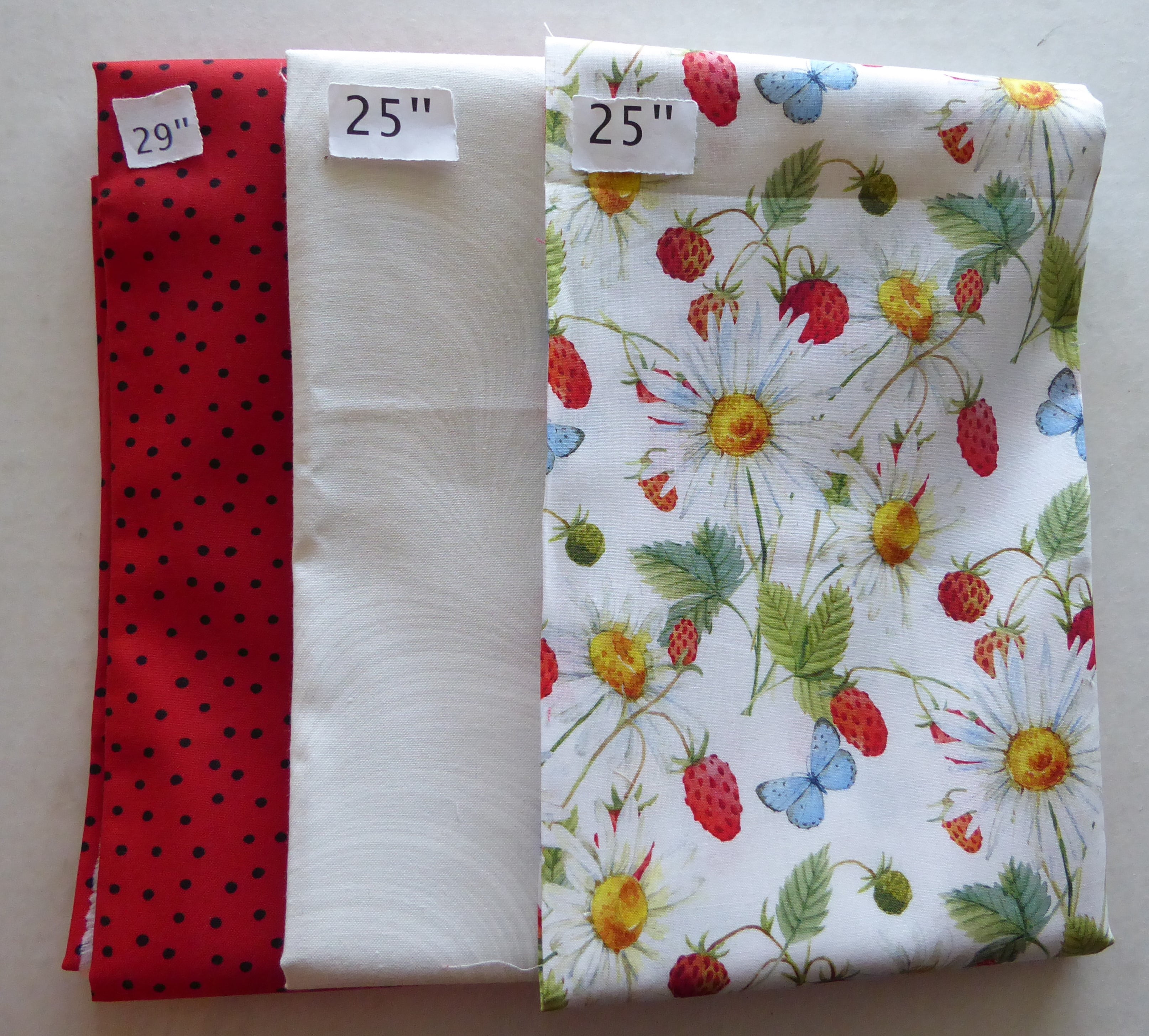 Flowers White Wave Black Dot Red 2yds 7in Last the Best End of Bolt ...
