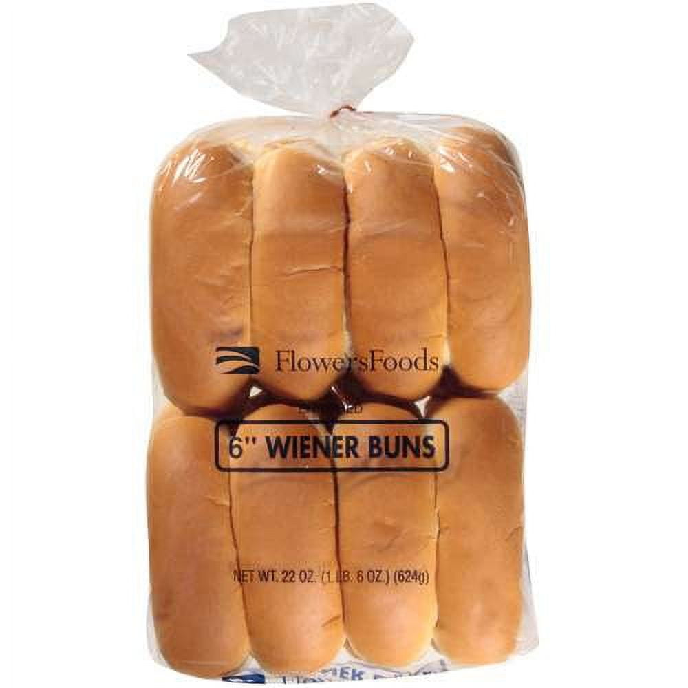 Flowers Wiener Enriched Buns, 6 ct, 22 oz - Walmart.com