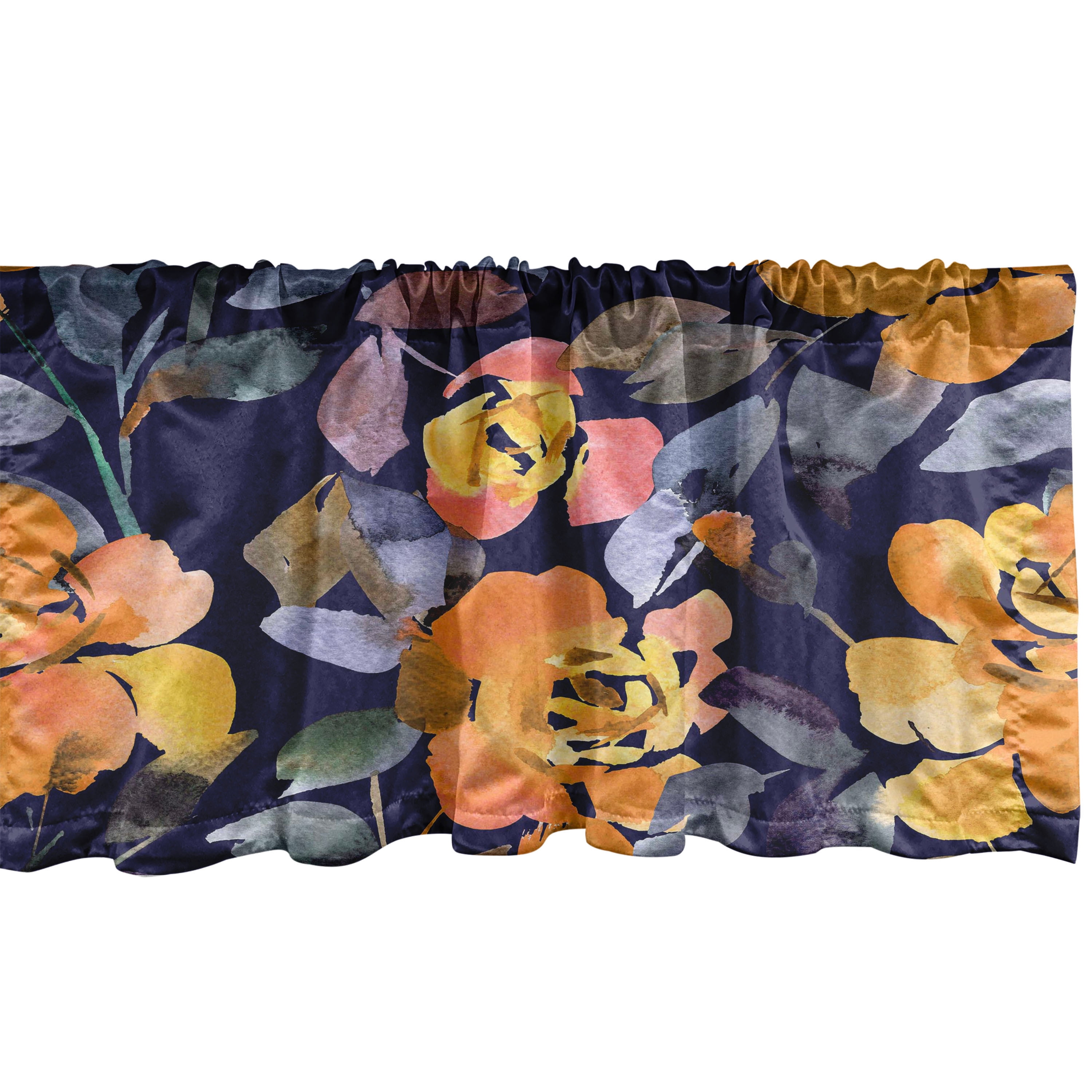 Flowers Window Valance, Floral Ornamental Watercolor Art Print of ...