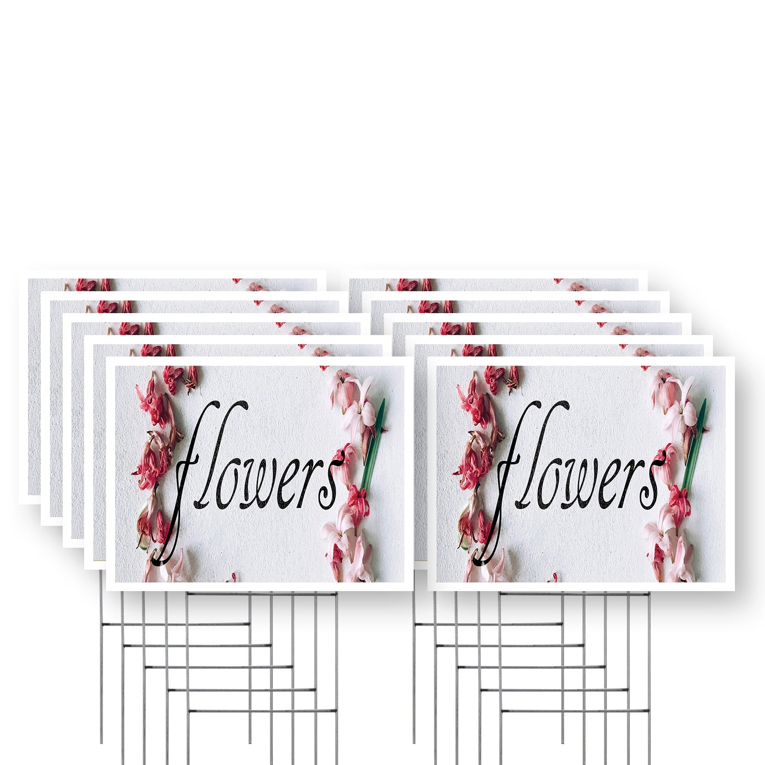 Flowers Yard Sign 10 Pack of 18 Inch x 24 Inch Double Sided ...