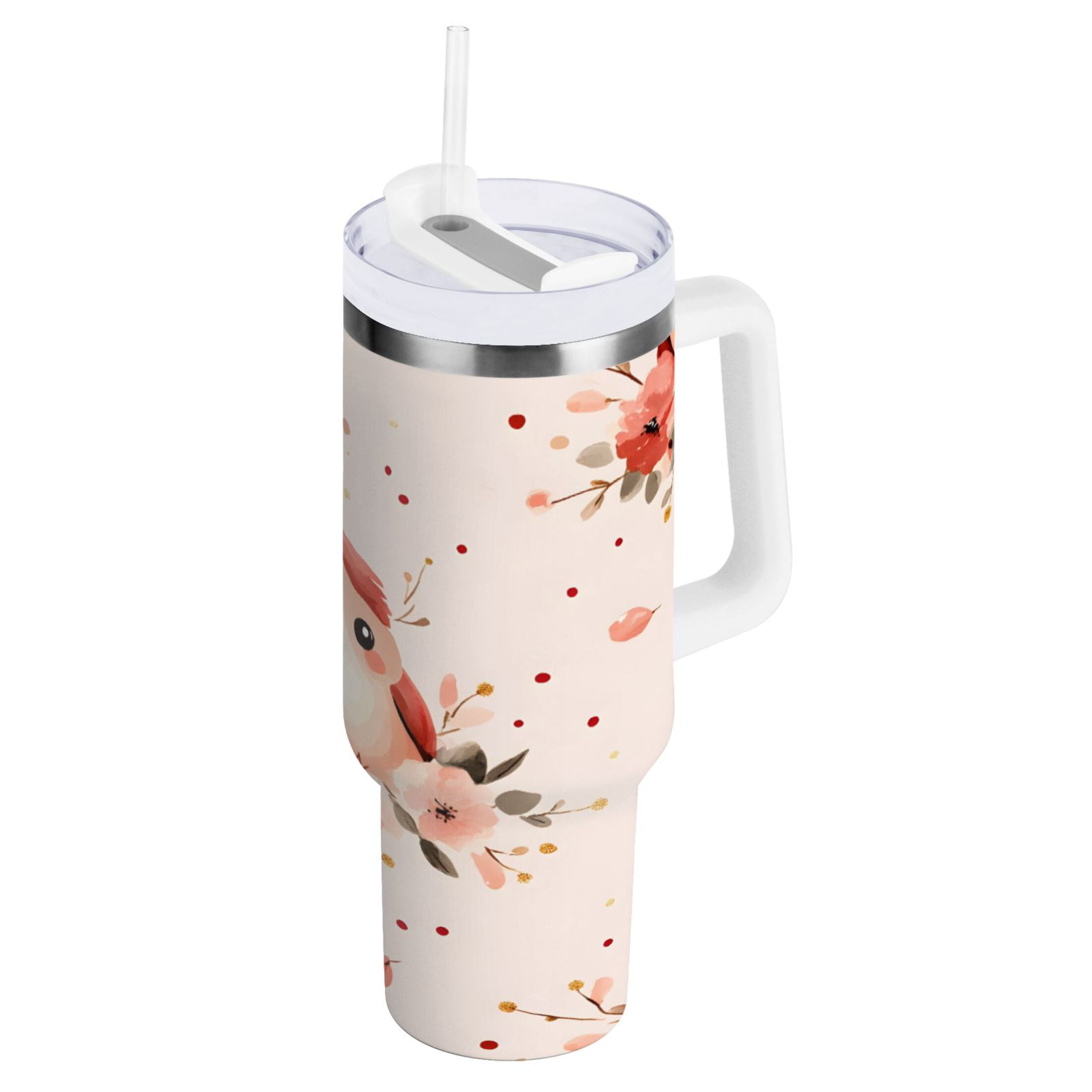 Flowers and Birds Pattern Design Water Bottles 30oz Insulated Tumblers ...