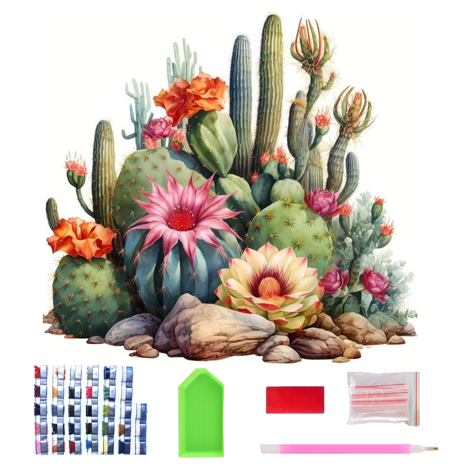Flowers and Butterflies Diamond Gem Art Kits, DIY Full Drill Crystal ...