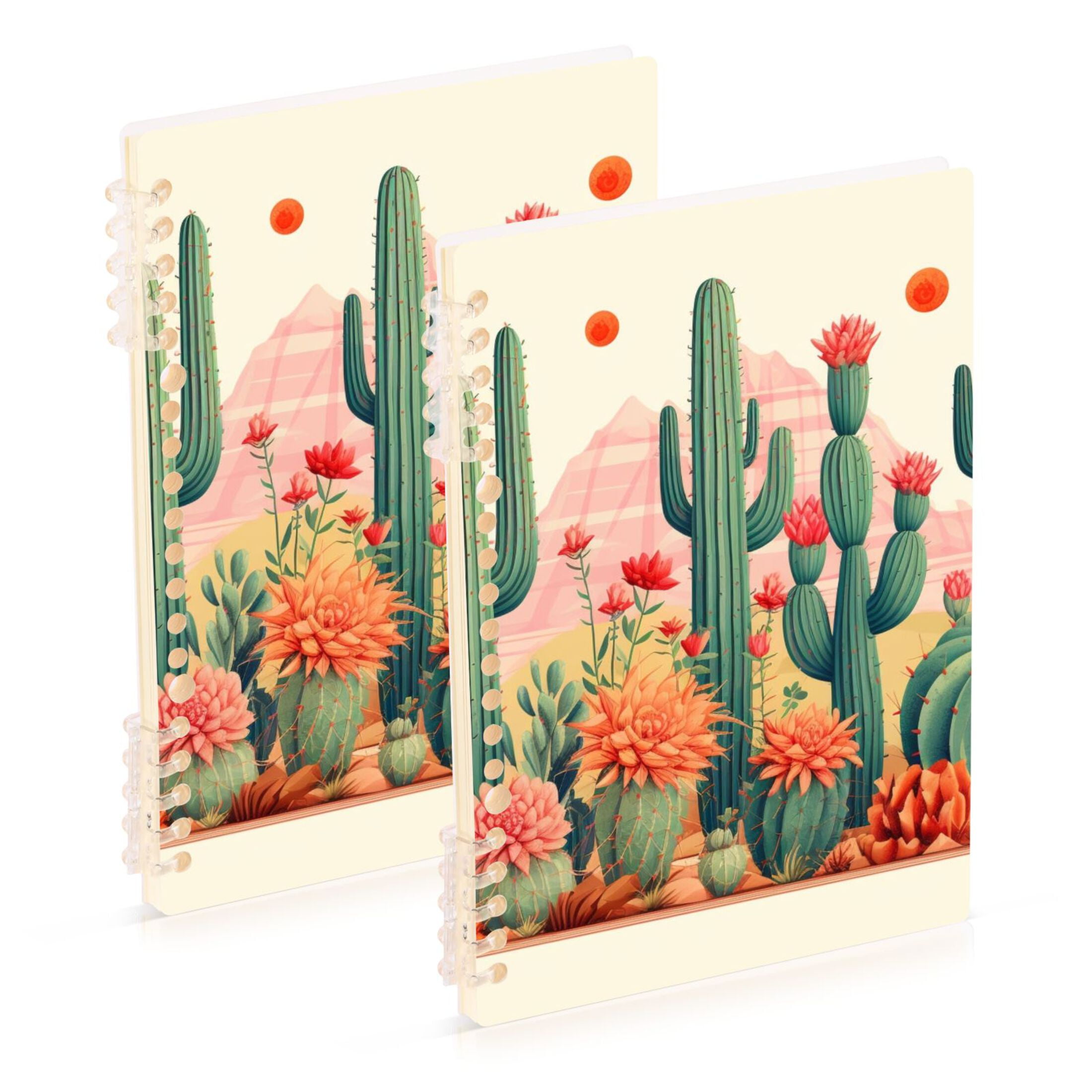 Flowers and Cactus Ring Binder Notebook Journey Note Diary College ...