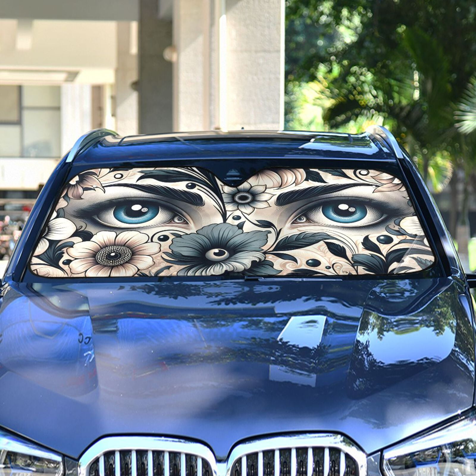 Flowers and Eyes Automotive Front Car Windshield Sun Shade Reflector ...