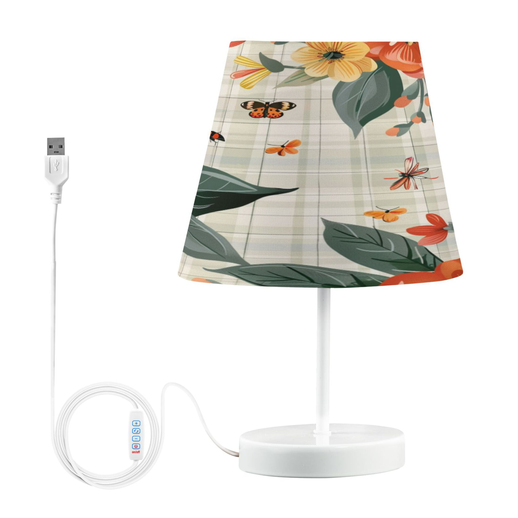 Flowers and Insects Desk Lamp LED Table Nightstand Lamps with 3 Color ...