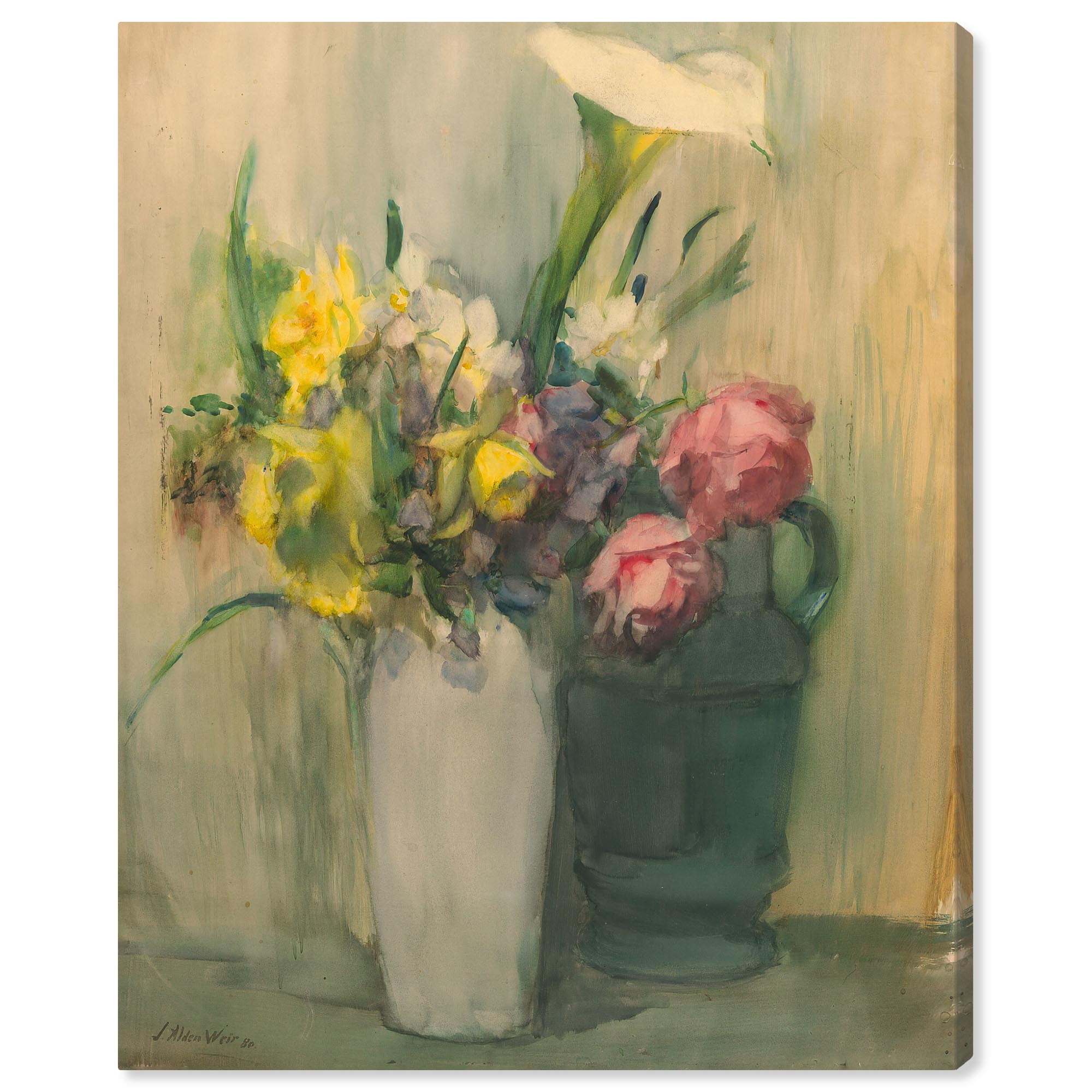 Flowers by Julian Alden Weir Canvas Floral Classic Art by Art Remedy ...