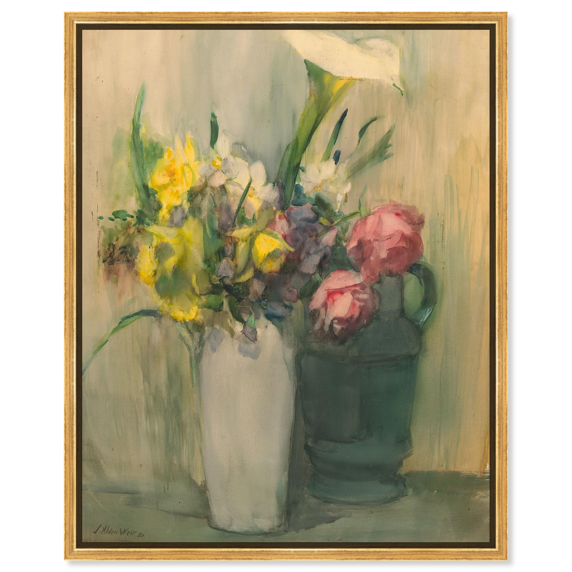 Flowers by Julian Alden Weir Canvas Floral Classic Art by Art Remedy ...