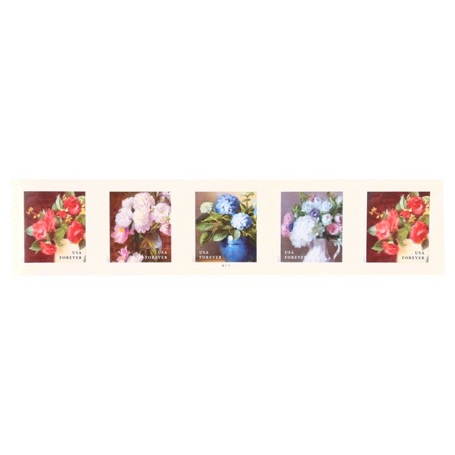 USPS Forever Postage Stamp Roll - 100 First Class 'Flowers from the ...