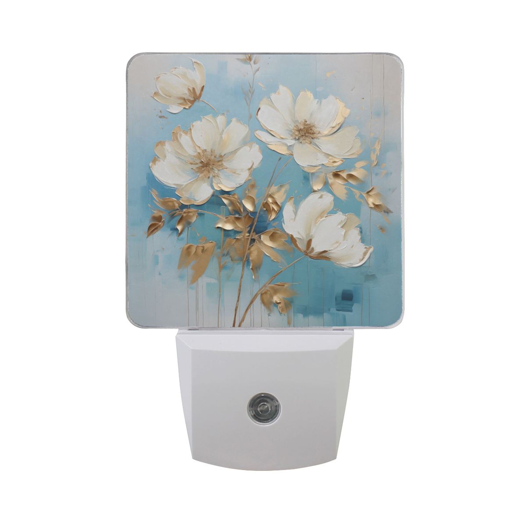 Flowers in Blue Night Light LED Dusk to Dawn Auto Sensor Night Lamp ...