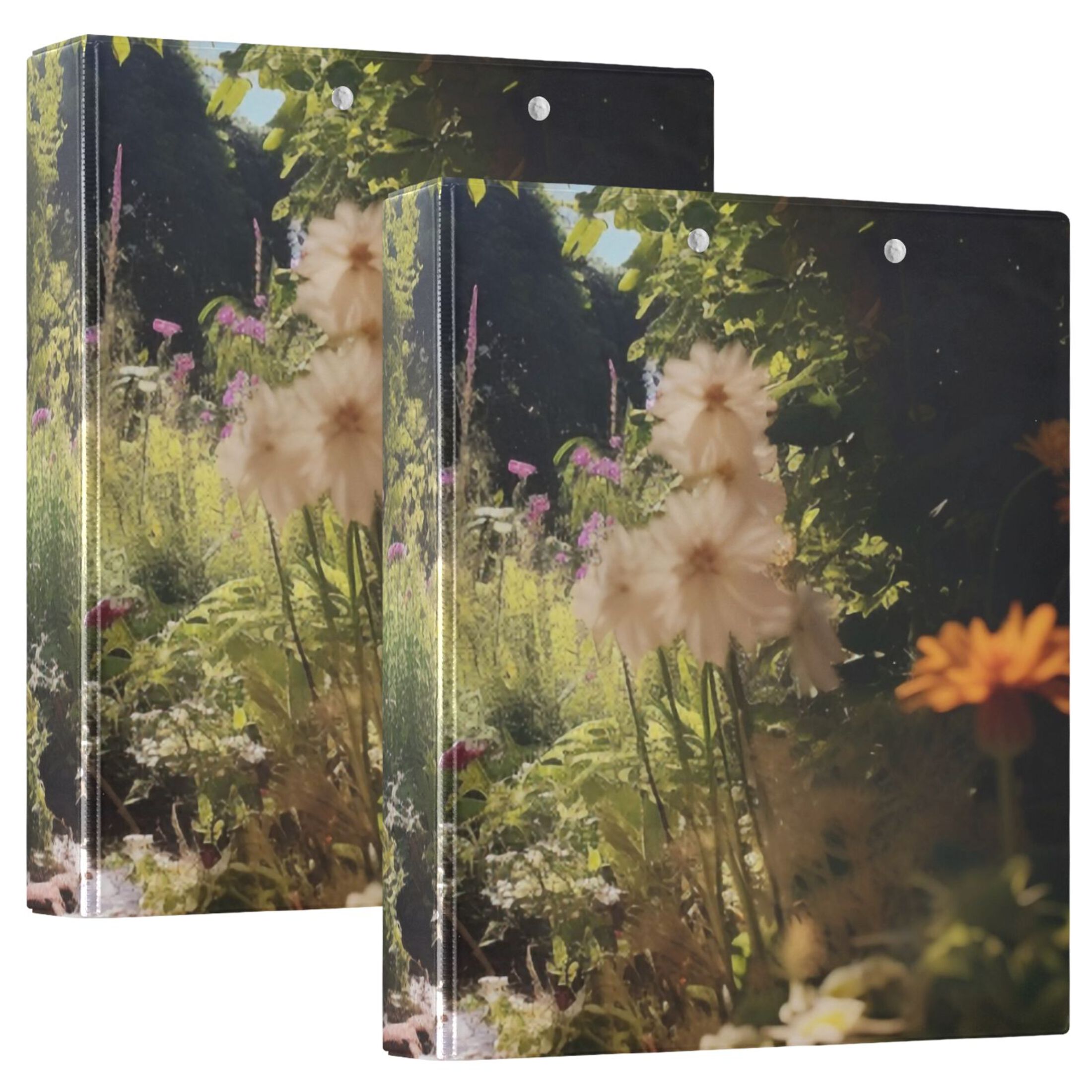 Flowers in Forest Hardcover 3 Ring Binder 1.5 inch Round Rings with ...