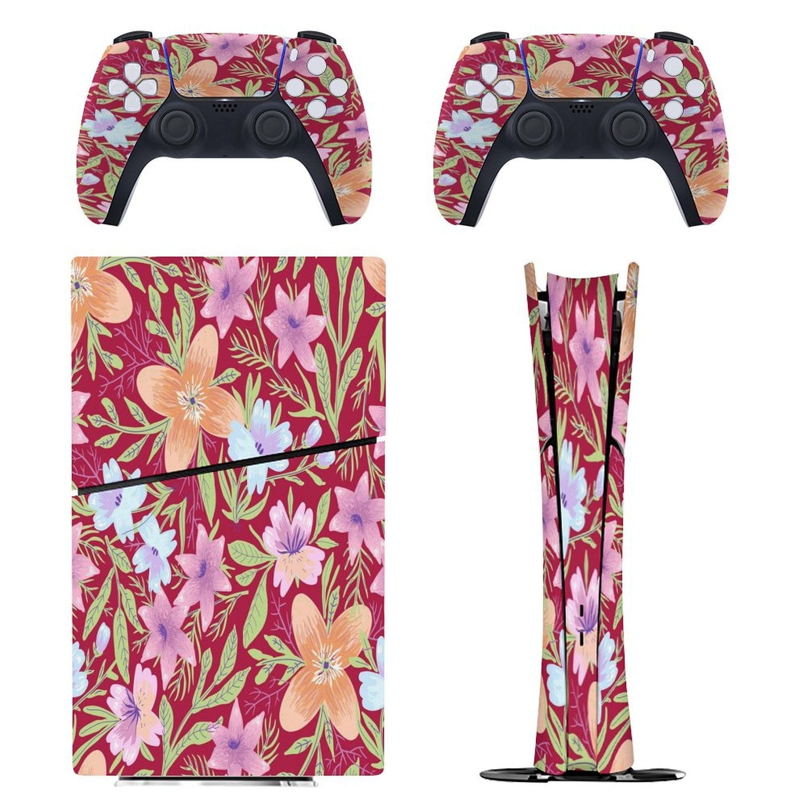 Flowers ，leaves, Painting PS5/PS5 Slim Digital Disc Skin Sticker For ...