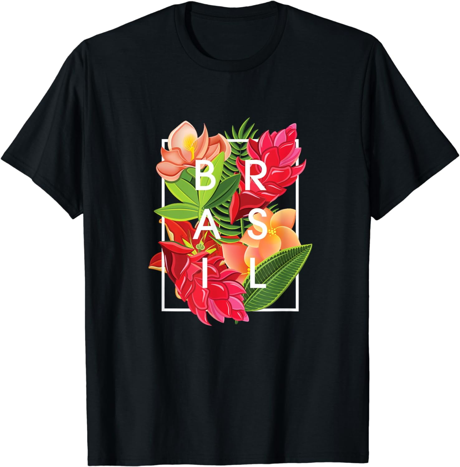 Flowers of Brazil Word Art - Brazilian Pride T-Shirt - Walmart.com