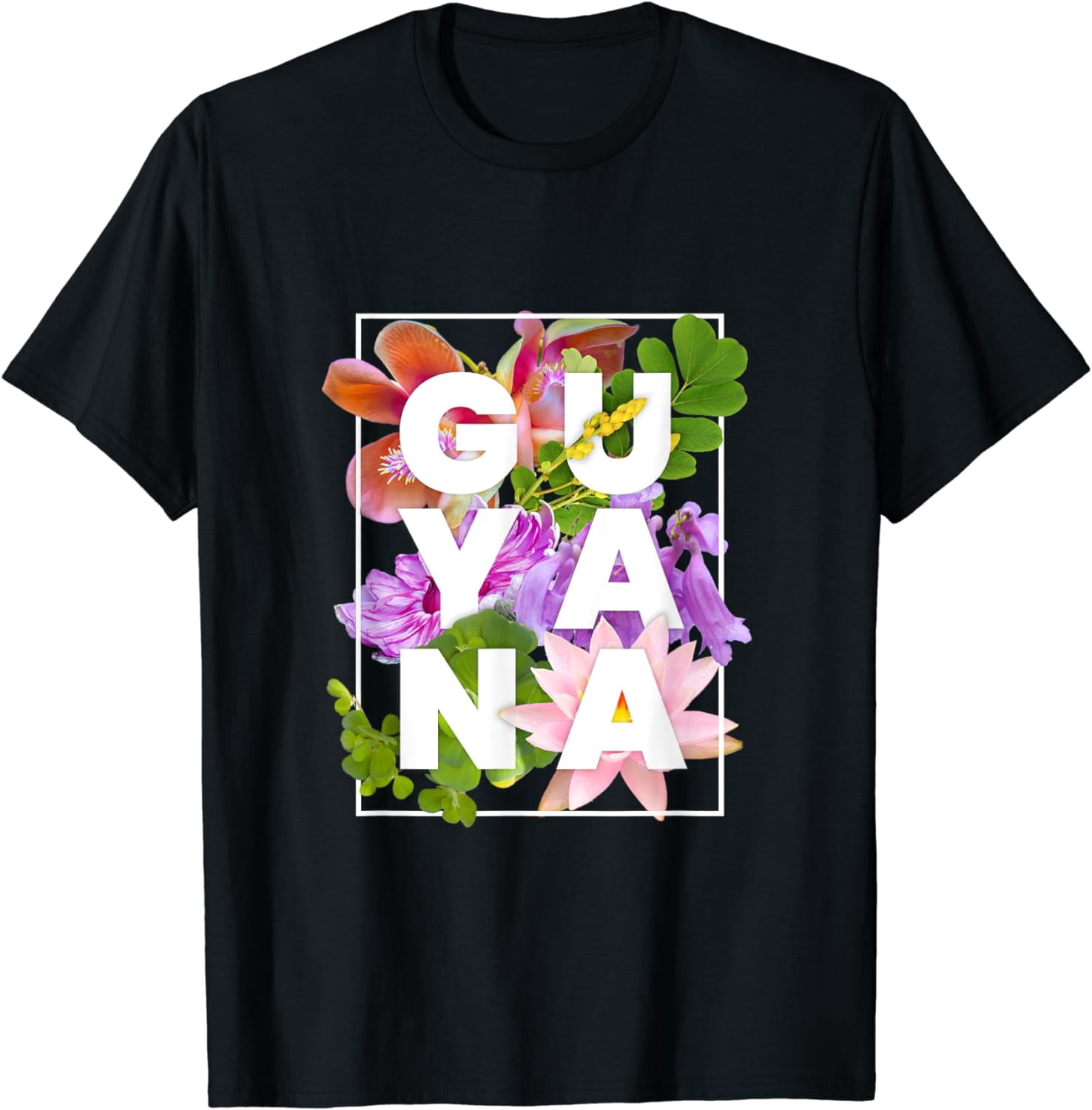 Flowers of Guyana Word Art - Guyanese Pride T-Shirt - Walmart.com