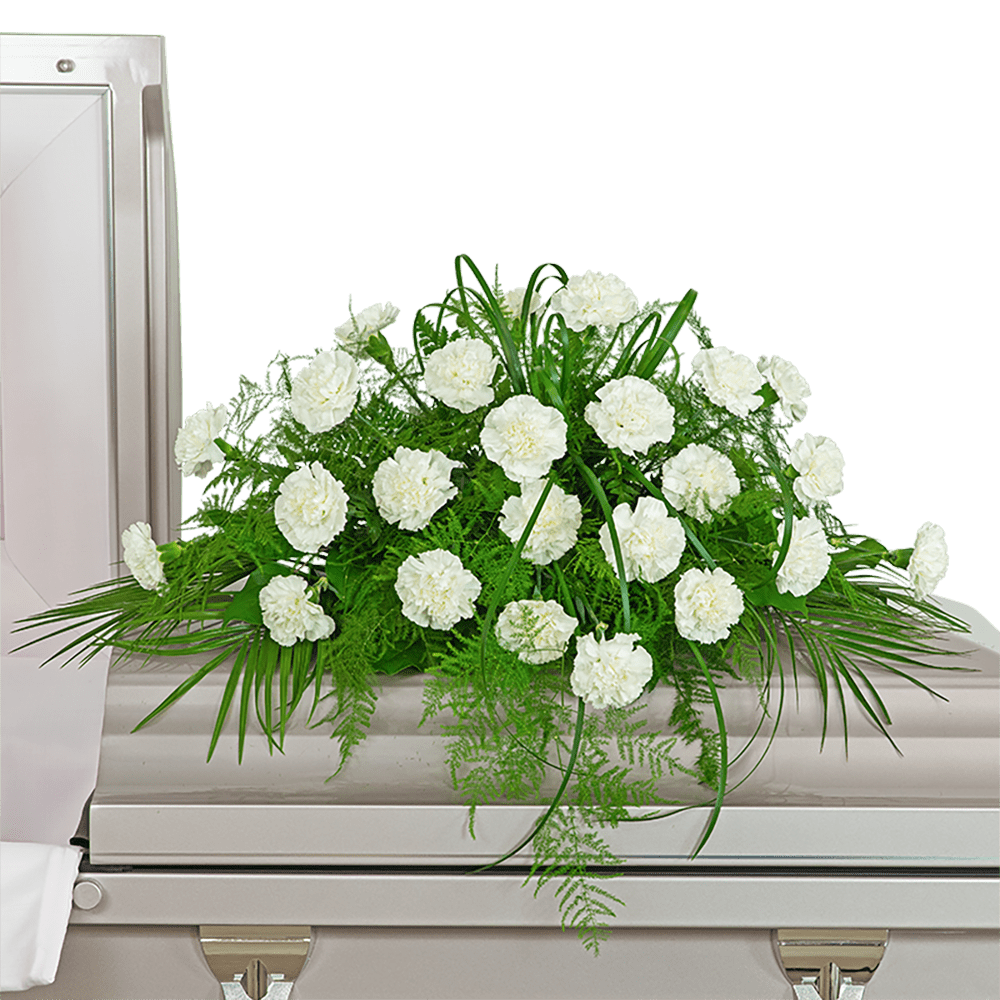 Flowers of Las Colinas White Divinity Casket Spray Deluxe (As Shown ...