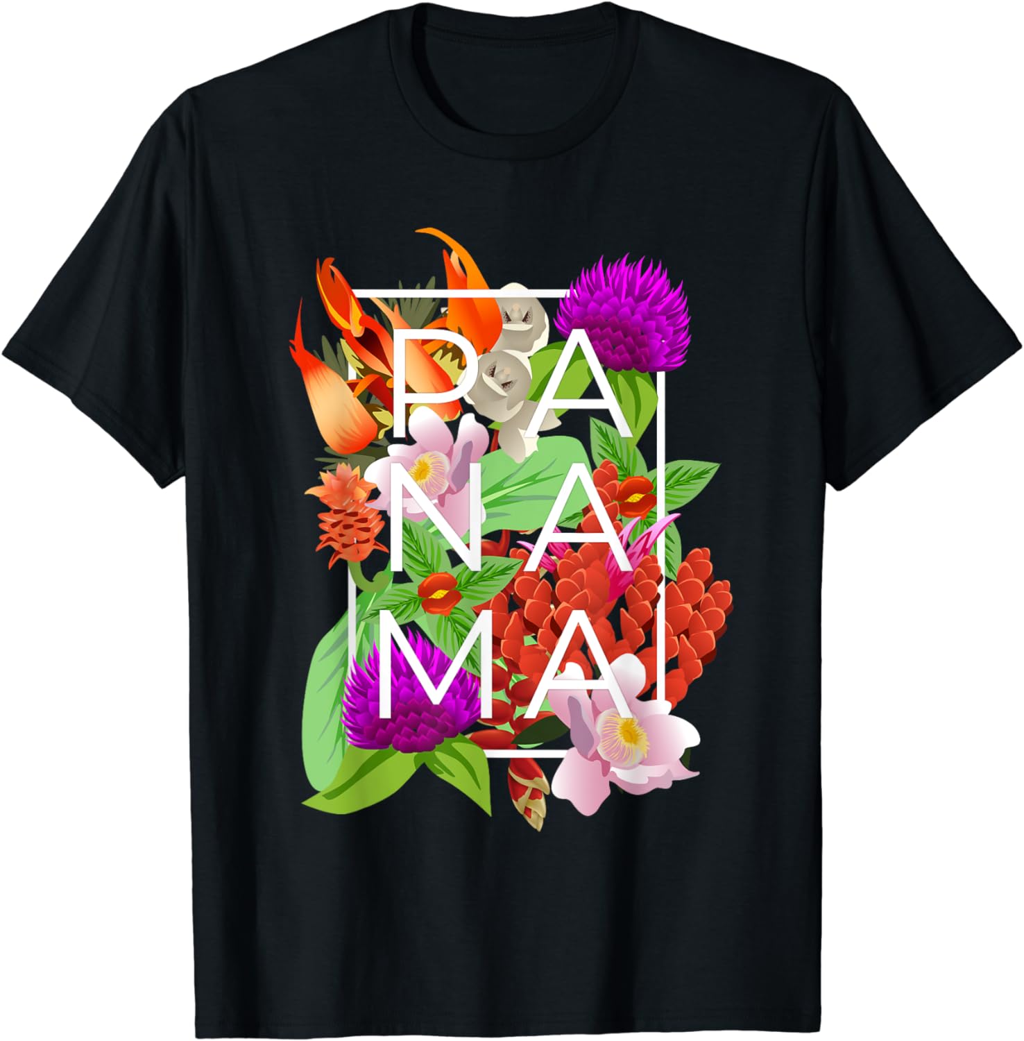 Flowers of Panama Word Art - Panamanian Pride T-Shirt - Walmart.com