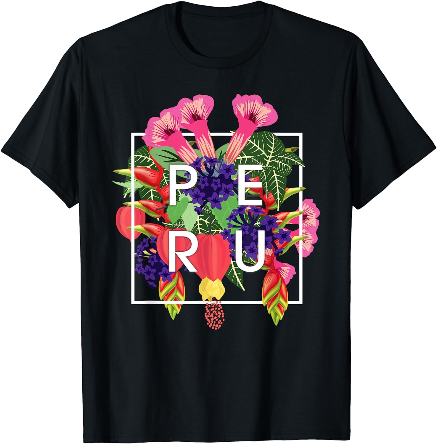 Flowers of Peru Word Art - Peruvian Pride T-Shirt - Walmart.com