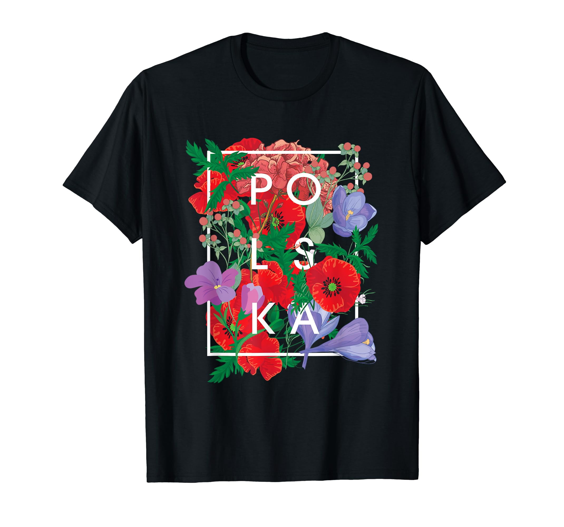 Flowers of Poland Word Art - Polska Polish Pride T-Shirt - Walmart.com