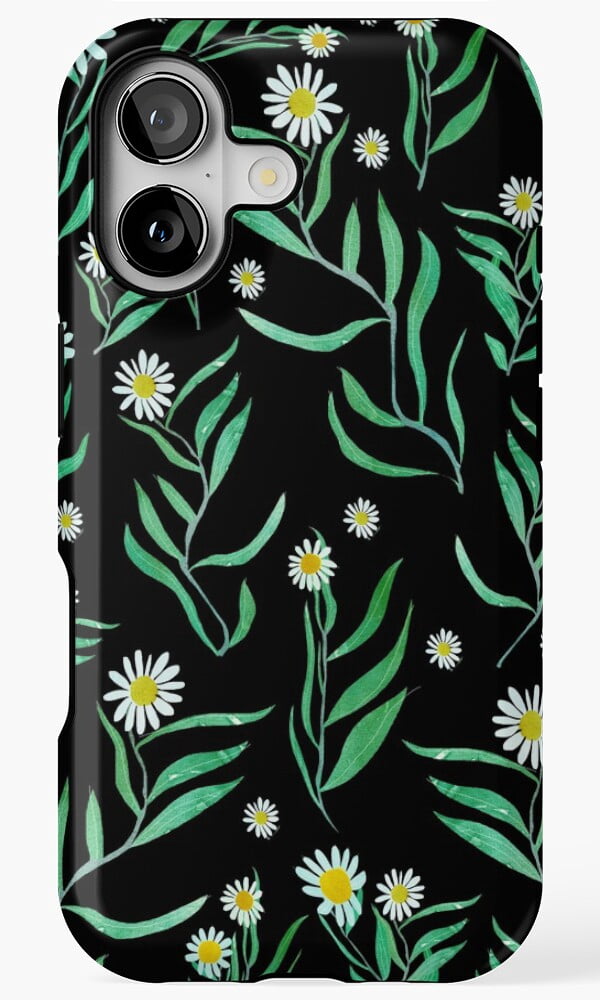 Flowers on Black Dramatic Floral Nature Art Phone Case for iPhone 11 12 ...