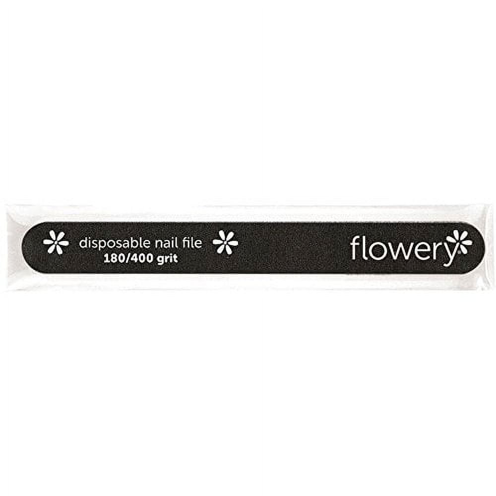 Flowery Disposable Nail File Cushion Core 180/400 Grit, Black, (Pack of ...