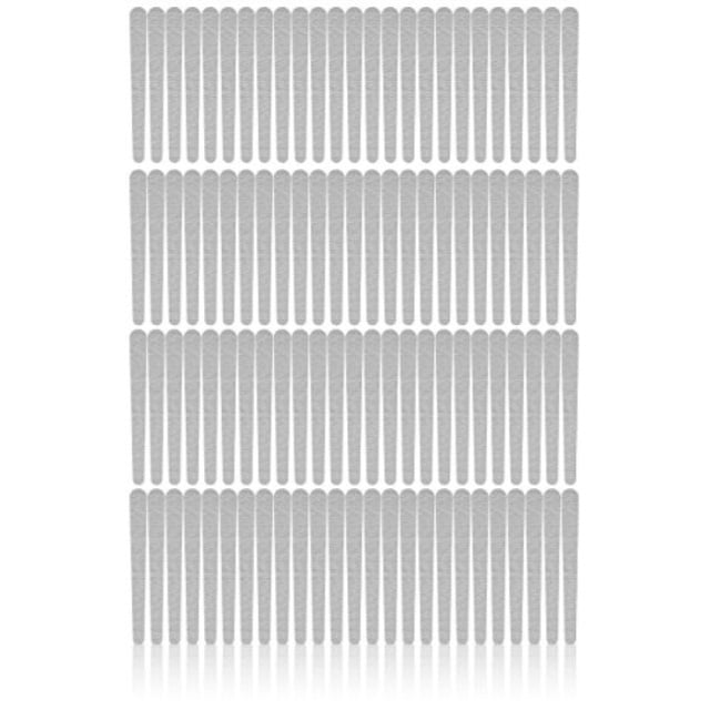 flowery disposable nail file wood core 100/180 grit, silver, 100 count ...